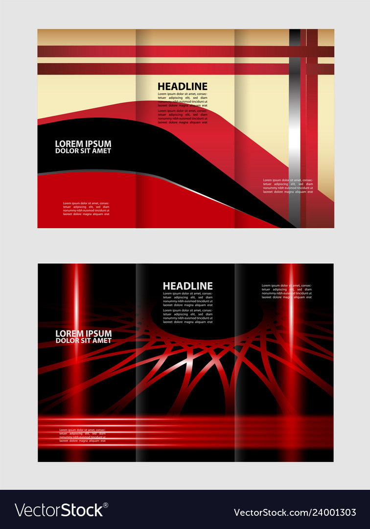 Template design trifold brochure with polygons po Vector Image
