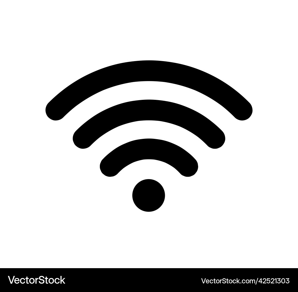 Wi-fi connection icon simple black sign Royalty Free Vector