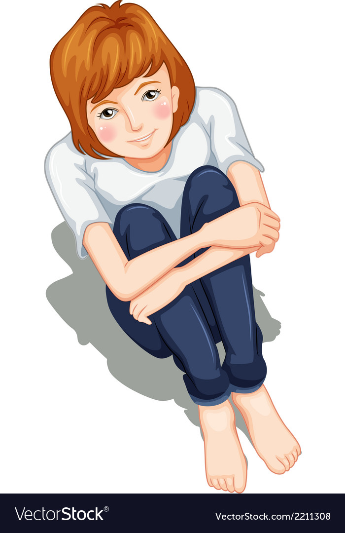 A lady sitting down Royalty Free Vector Image - VectorStock