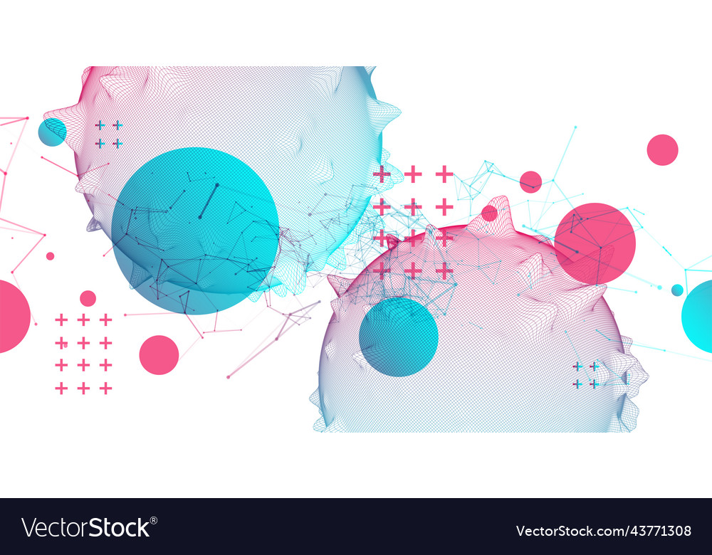 Abstract sphere background with plexus effect 3d Vector Image