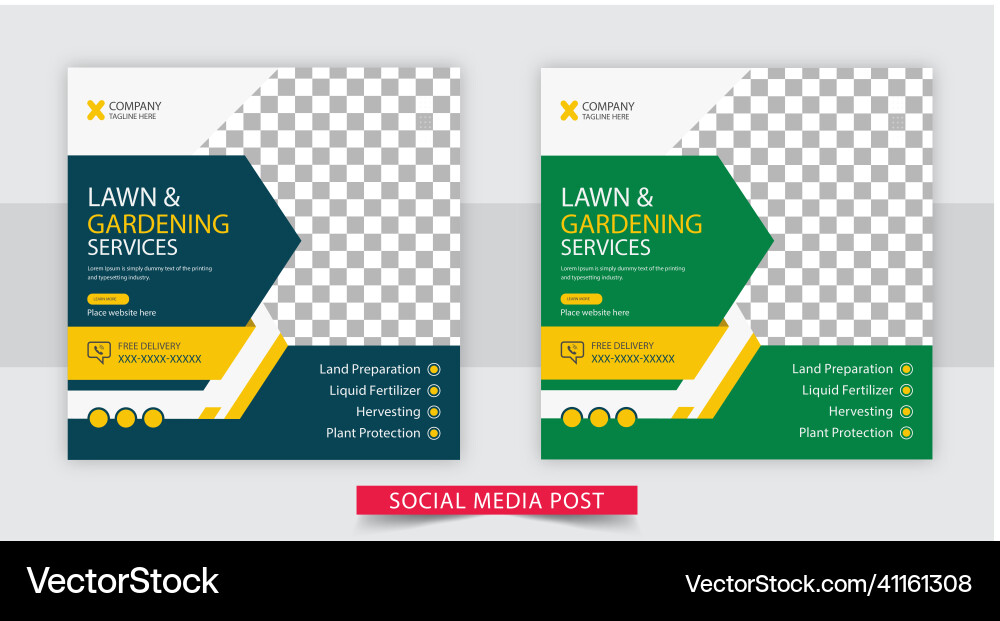 Agro farm services social media post design Vector Image
