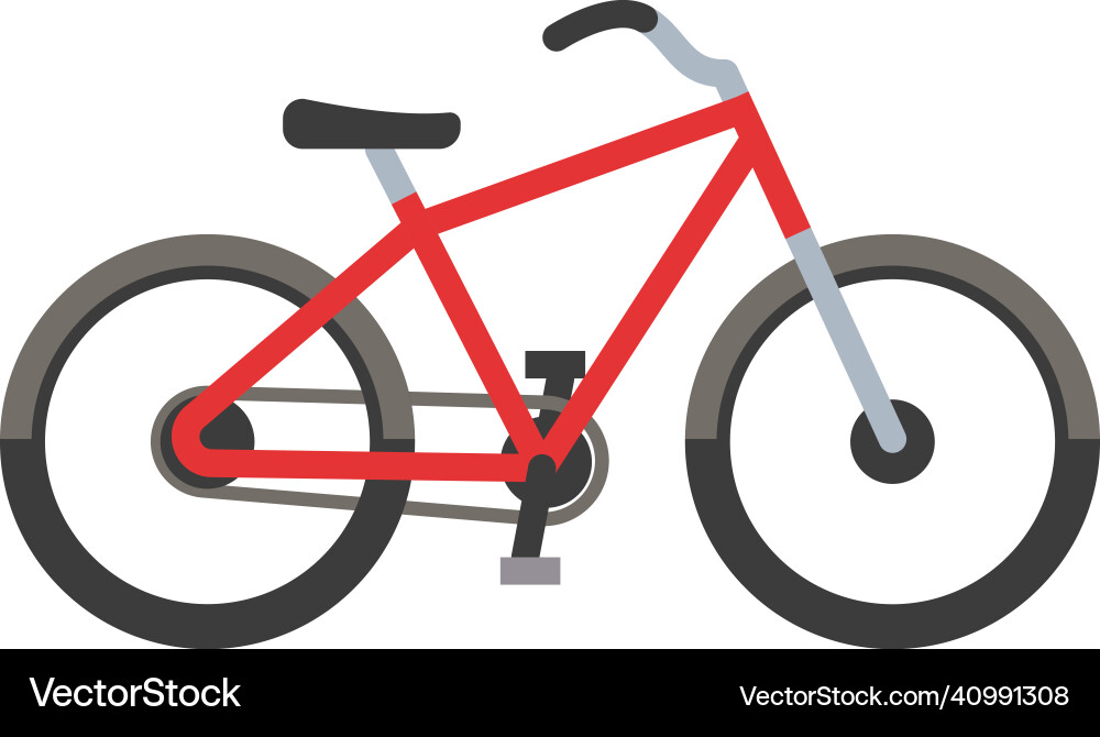 Bike icon red two wheel bicycle side view Vector Image