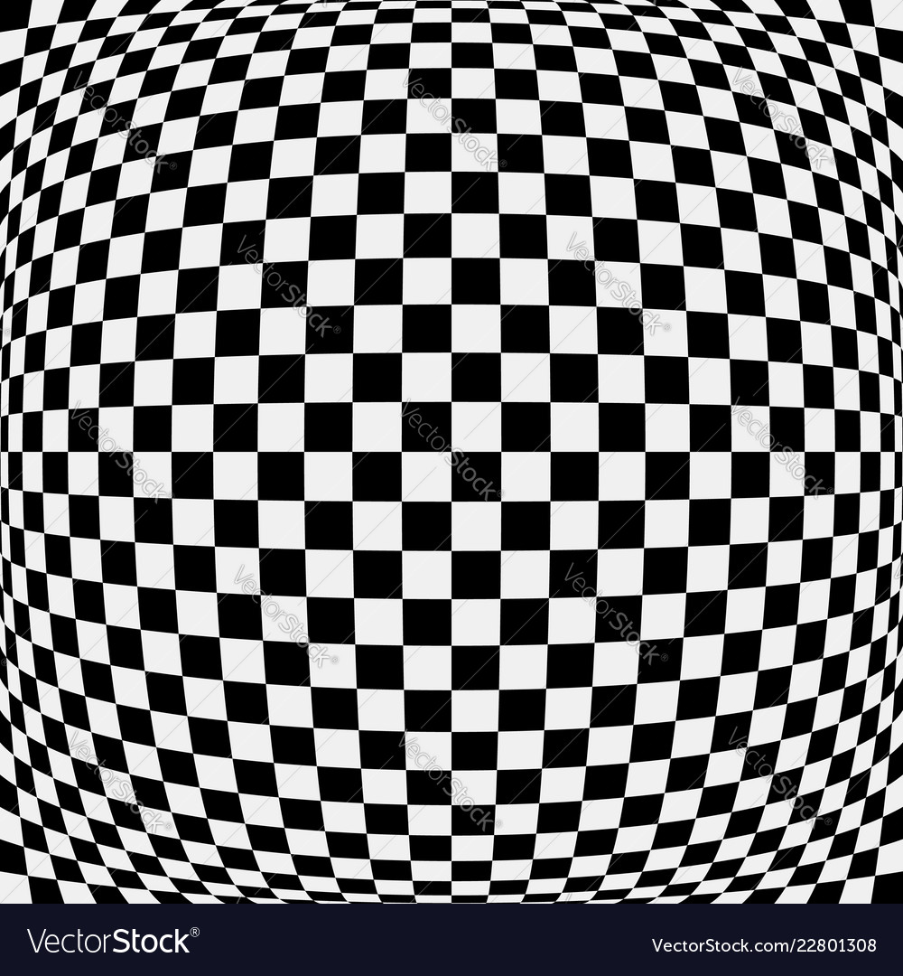 Bulging checkered background Royalty Free Vector Image