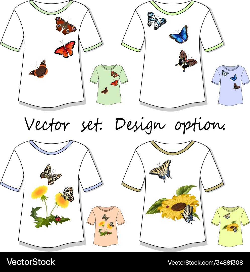 Butterflies in decor clothing Royalty Free Vector Image
