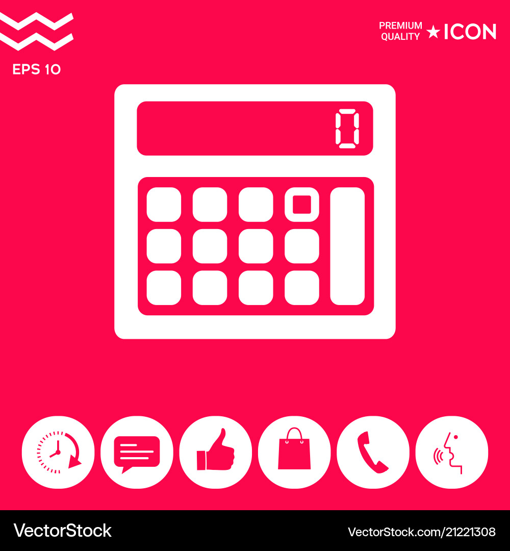 Calculator symbol icon Royalty Free Vector Image