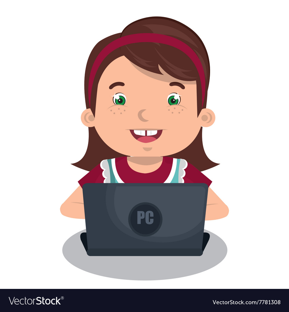 Children using computer design Royalty Free Vector Image