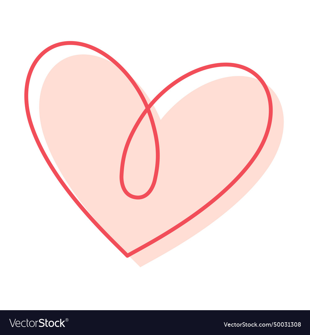 Cute heart valentines theme simple hand drawn Vector Image