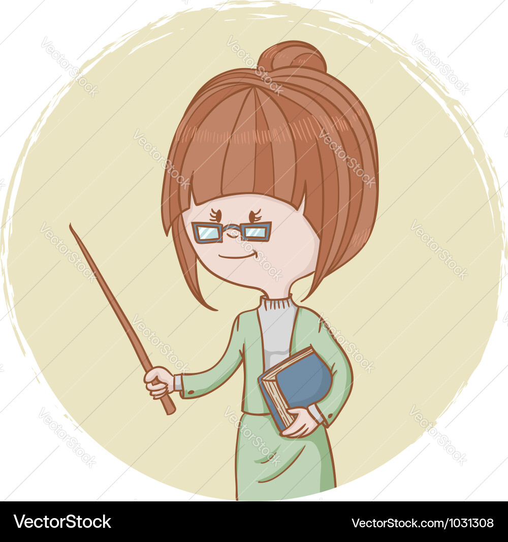 Cute woman teacher Royalty Free Vector Image - VectorStock