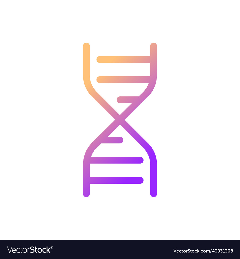 Dna structure pixel perfect gradient linear ui Vector Image