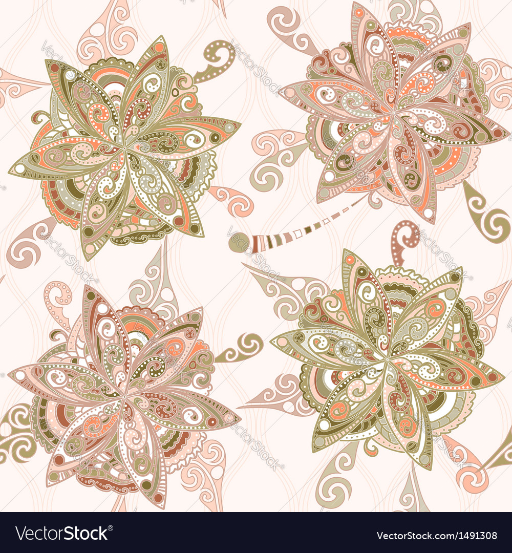 Floral pattern in eastern style Royalty Free Vector Image