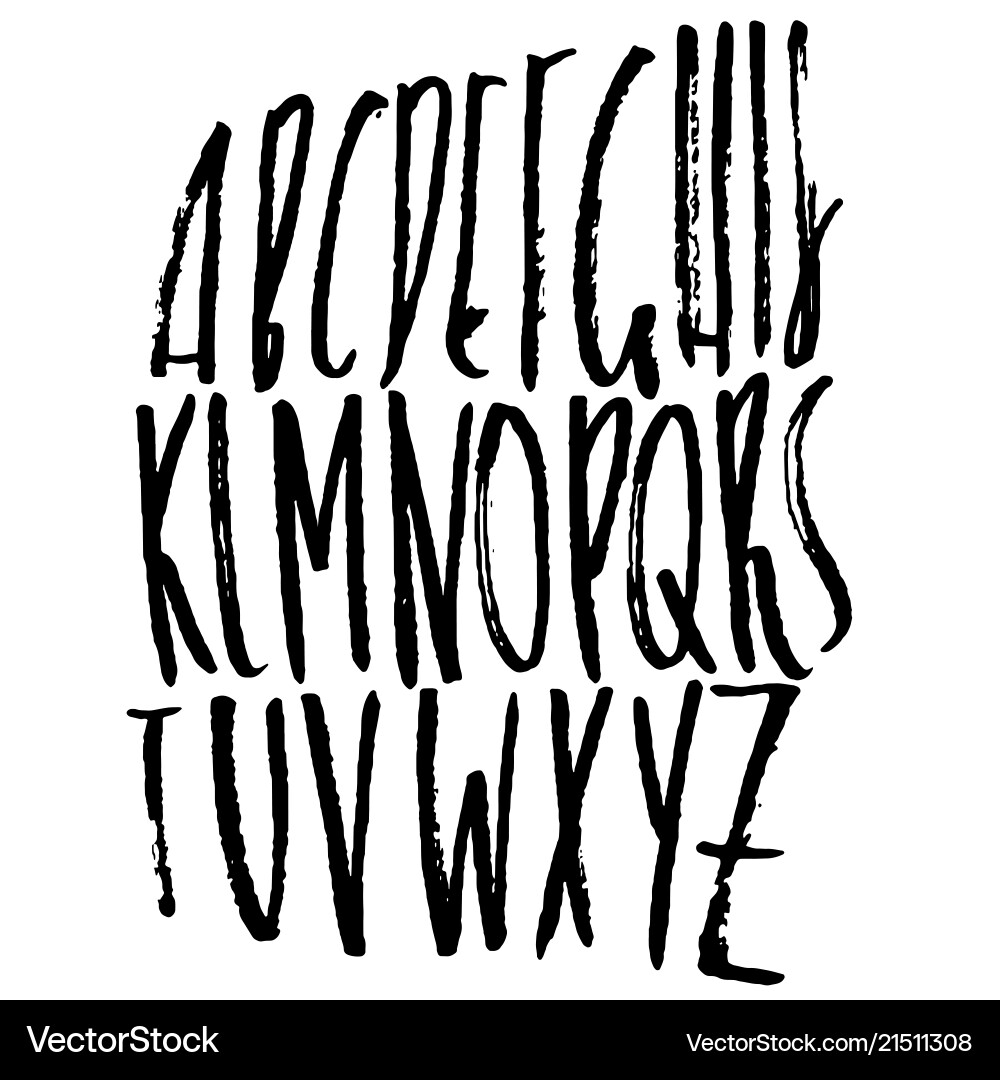 Hand drawn modern dry brush lettering grunge Vector Image