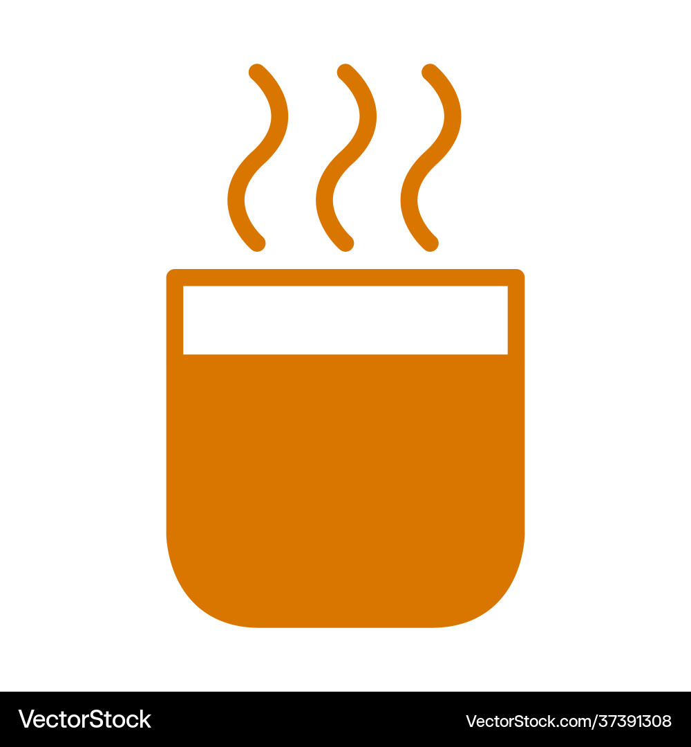 Hot drink icon steam over cup symbol ready Vector Image