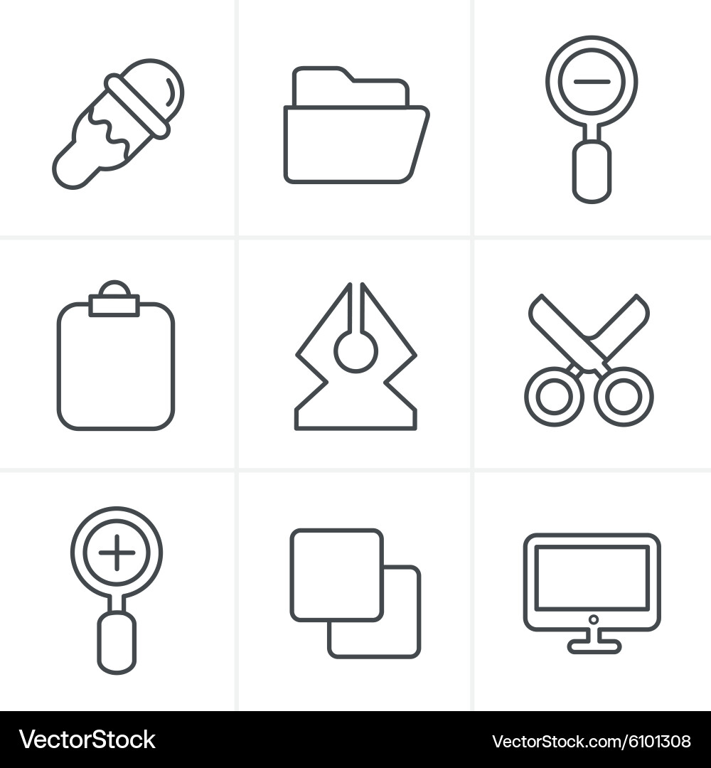 Line icons style graphic design icons Royalty Free Vector