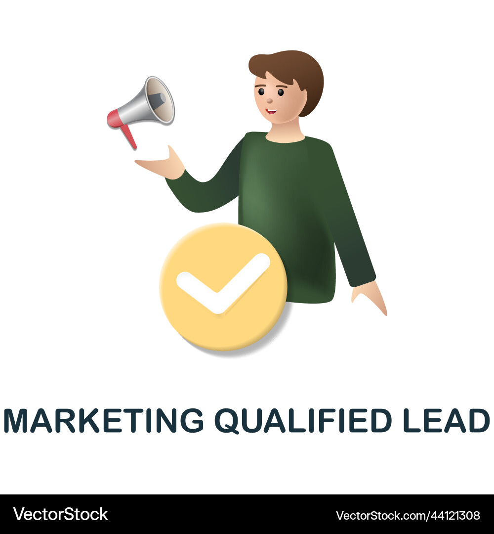 Marketing qualified lead icon 3d from customer Vector Image