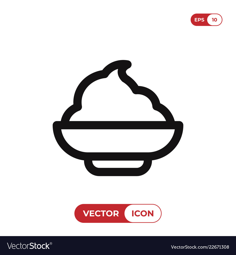 Mashed potato icon Royalty Free Vector Image - VectorStock