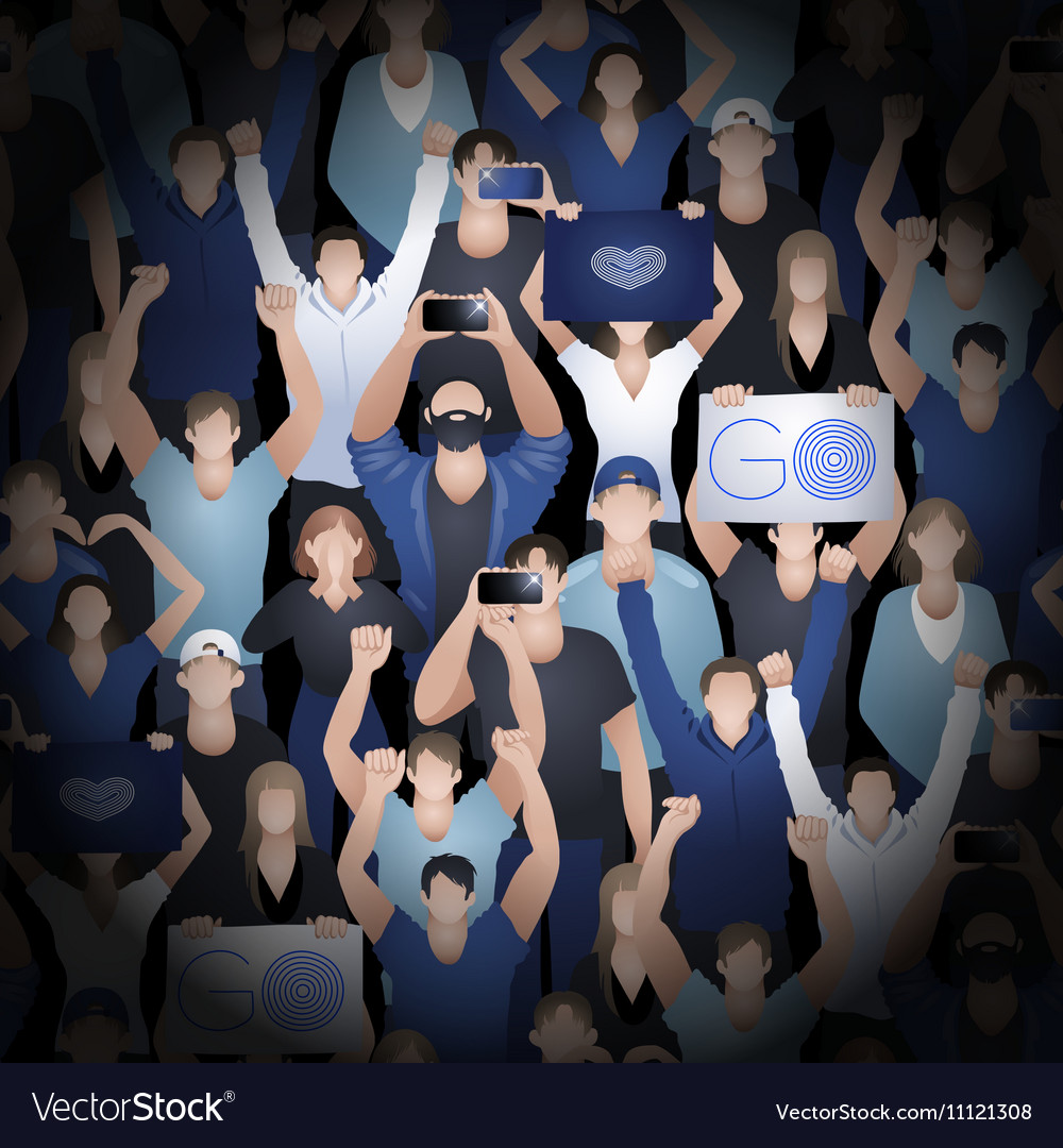 Pattern with cheering fans Royalty Free Vector Image