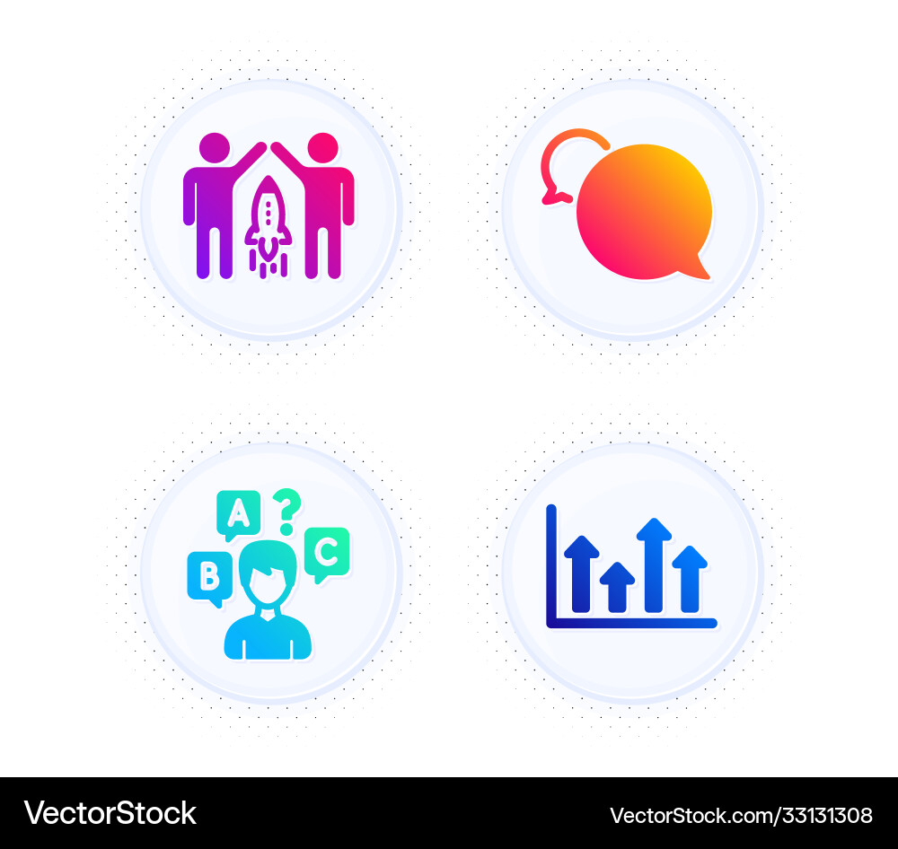 Quiz test messenger and partnership icons set Vector Image