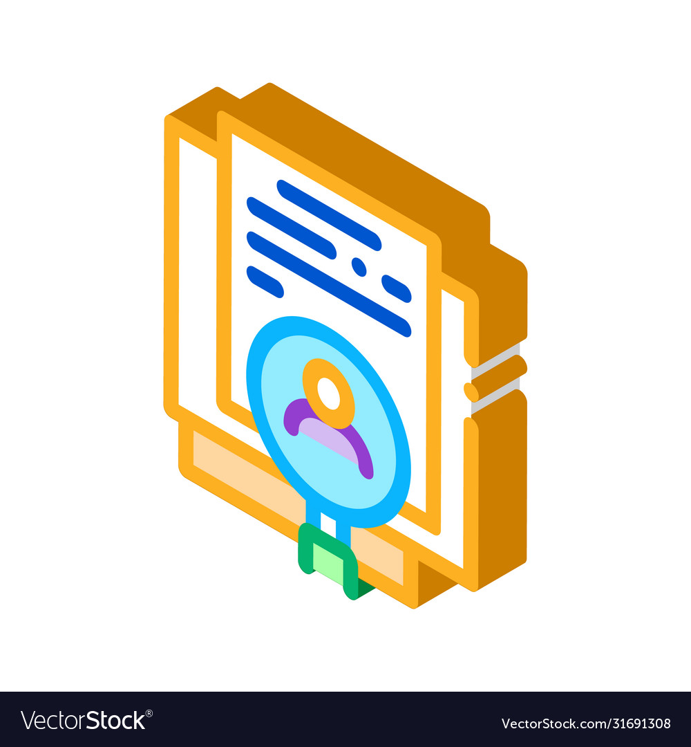 Study human documents isometric icon Royalty Free Vector