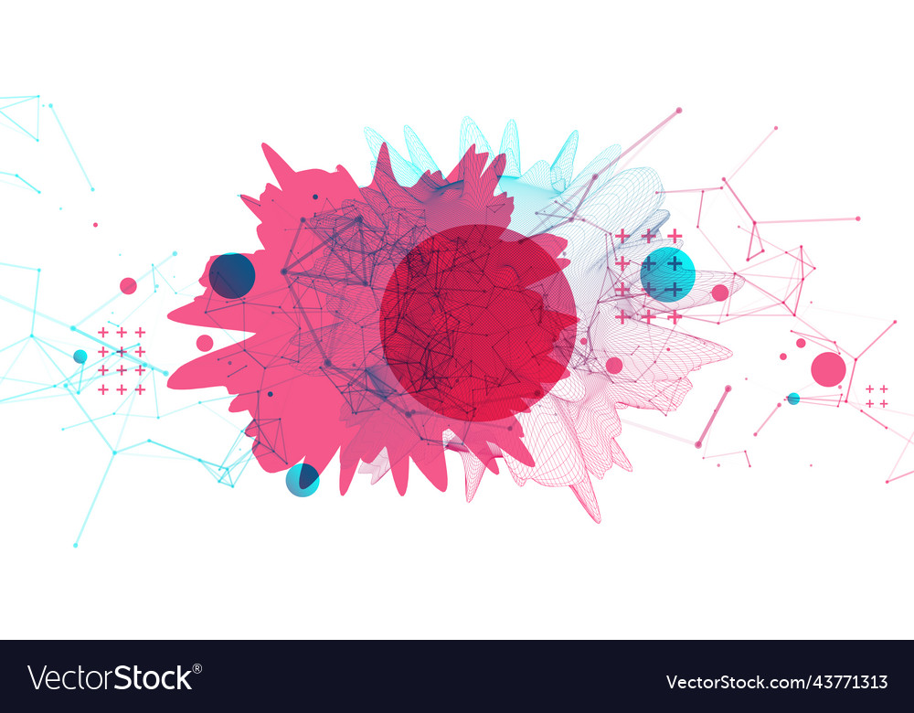 Abstract Sphere Background With Plexus Effect 3d Vector Image