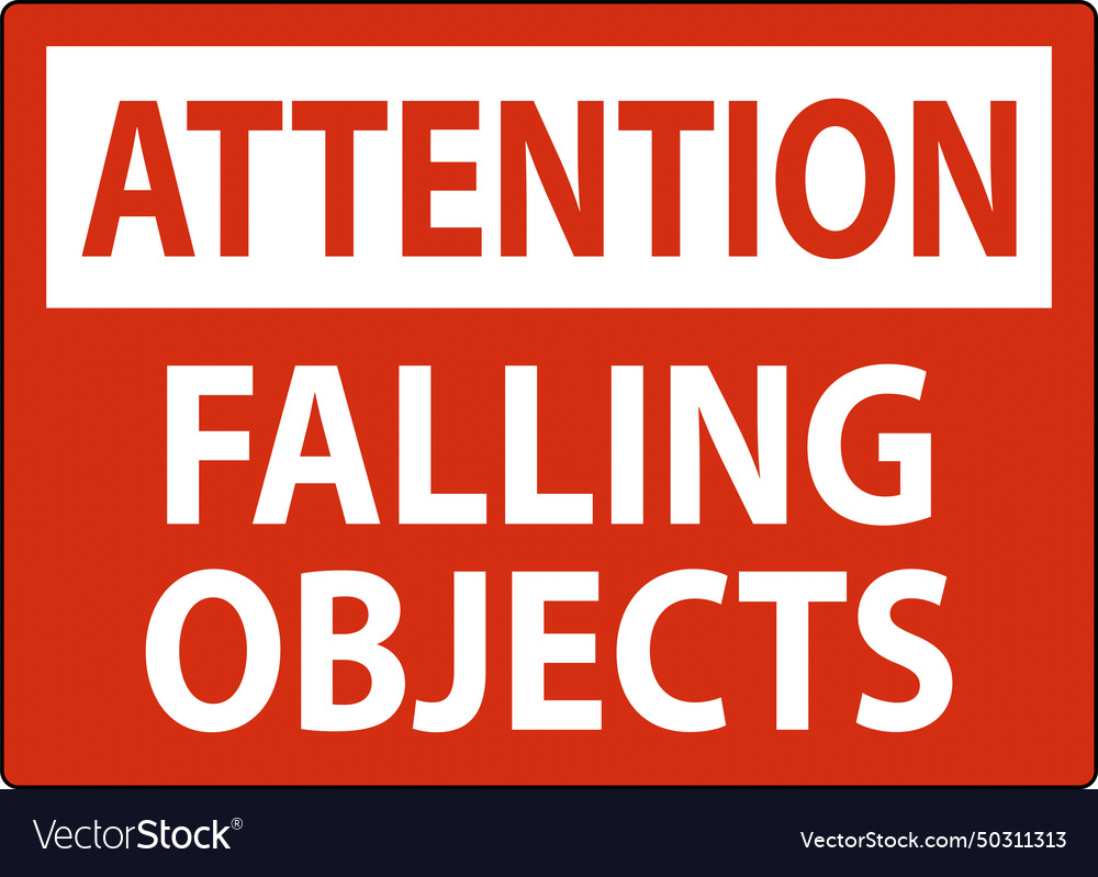 Attention sign falling objects Royalty Free Vector Image