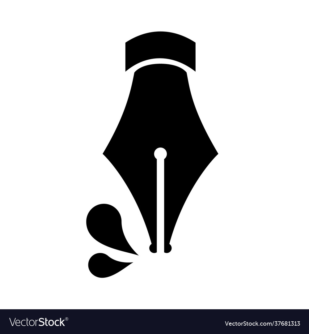 Black fountain pen nib icon symbol pen nib Vector Image
