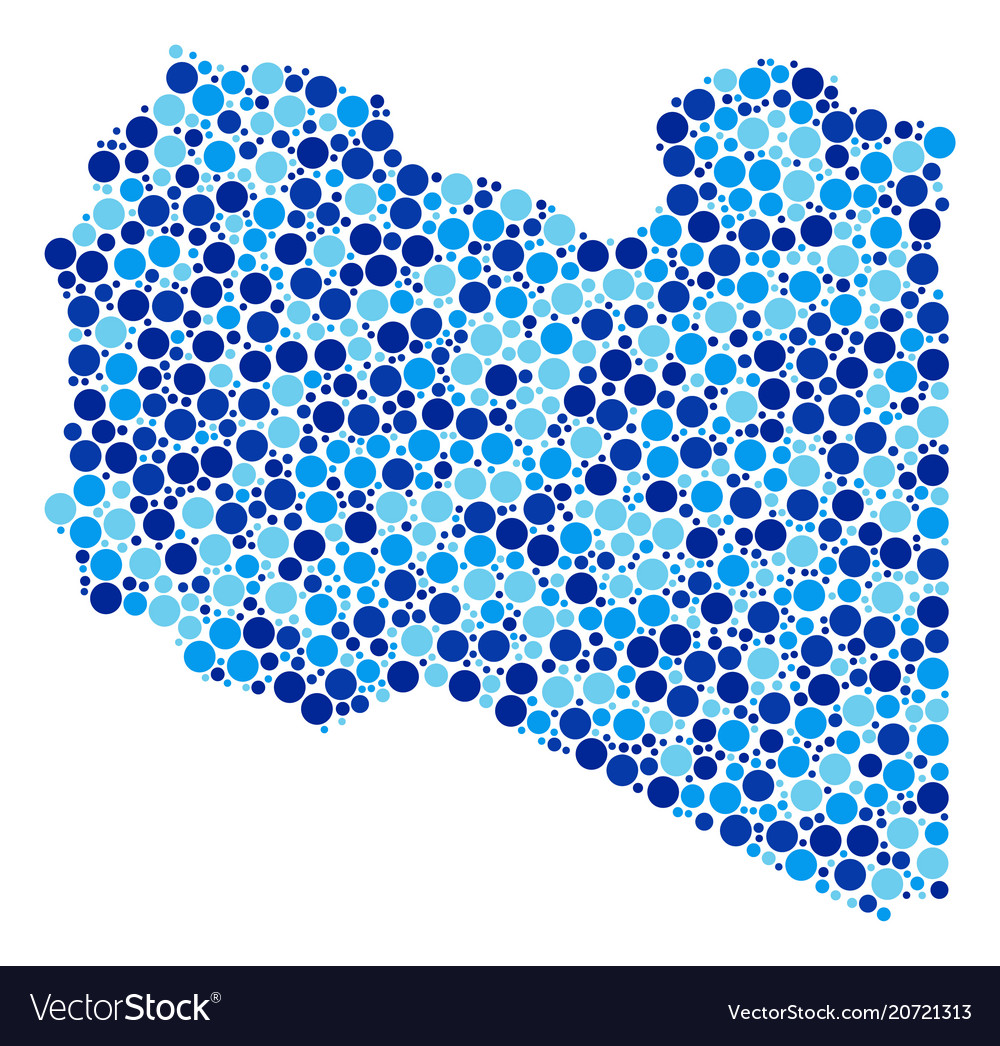 Blue circles libya map composition Royalty Free Vector Image