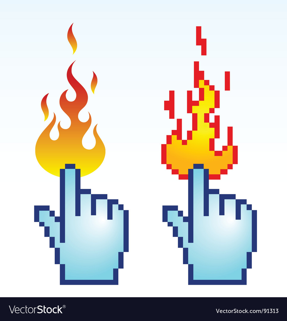 Burning cursor Royalty Free Vector Image - VectorStock