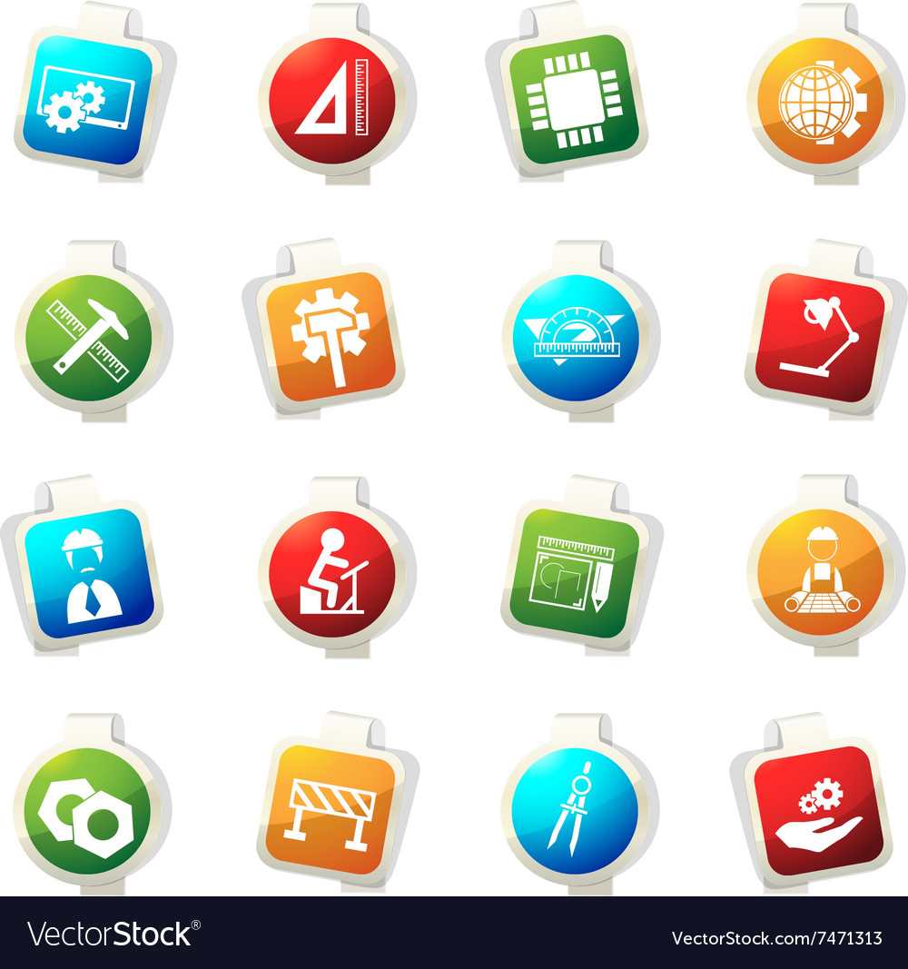 Engineering icons set Royalty Free Vector Image