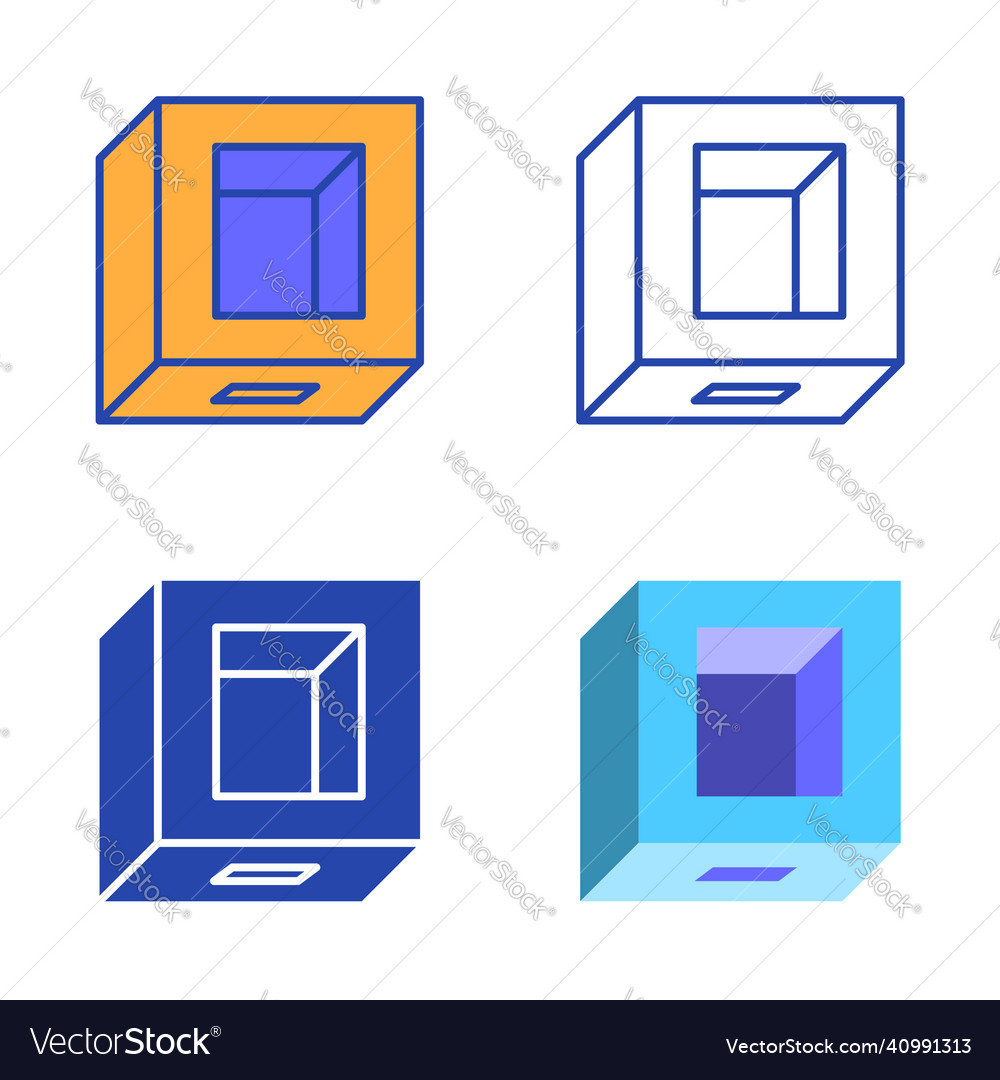 Qr code scanning device icon set in flat and line Vector Image