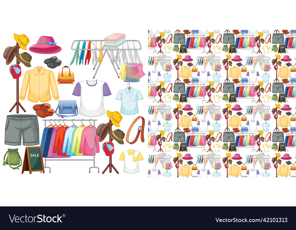 Seamless background design with cloth theme Vector Image