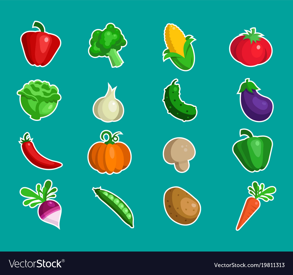 Vegetable icon designs Royalty Free Vector Image