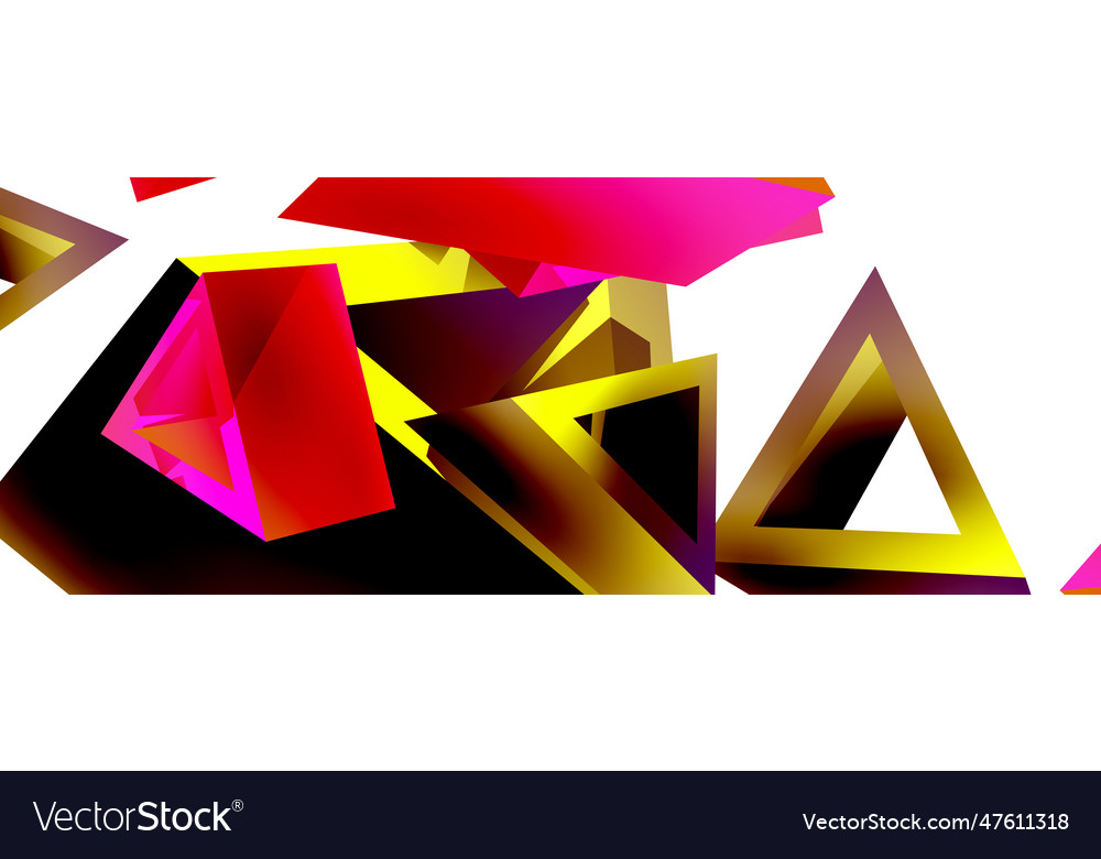 3d triangle abstract background basic shape Vector Image