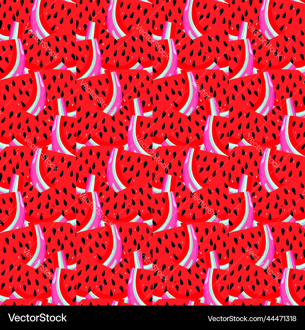 Abstract watermelon slices mosaic seamless Vector Image