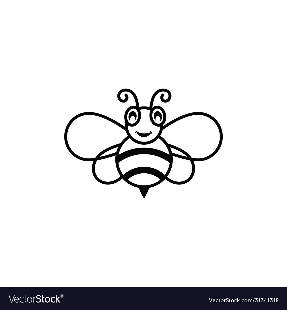 Bee icon design template Royalty Free Vector Image