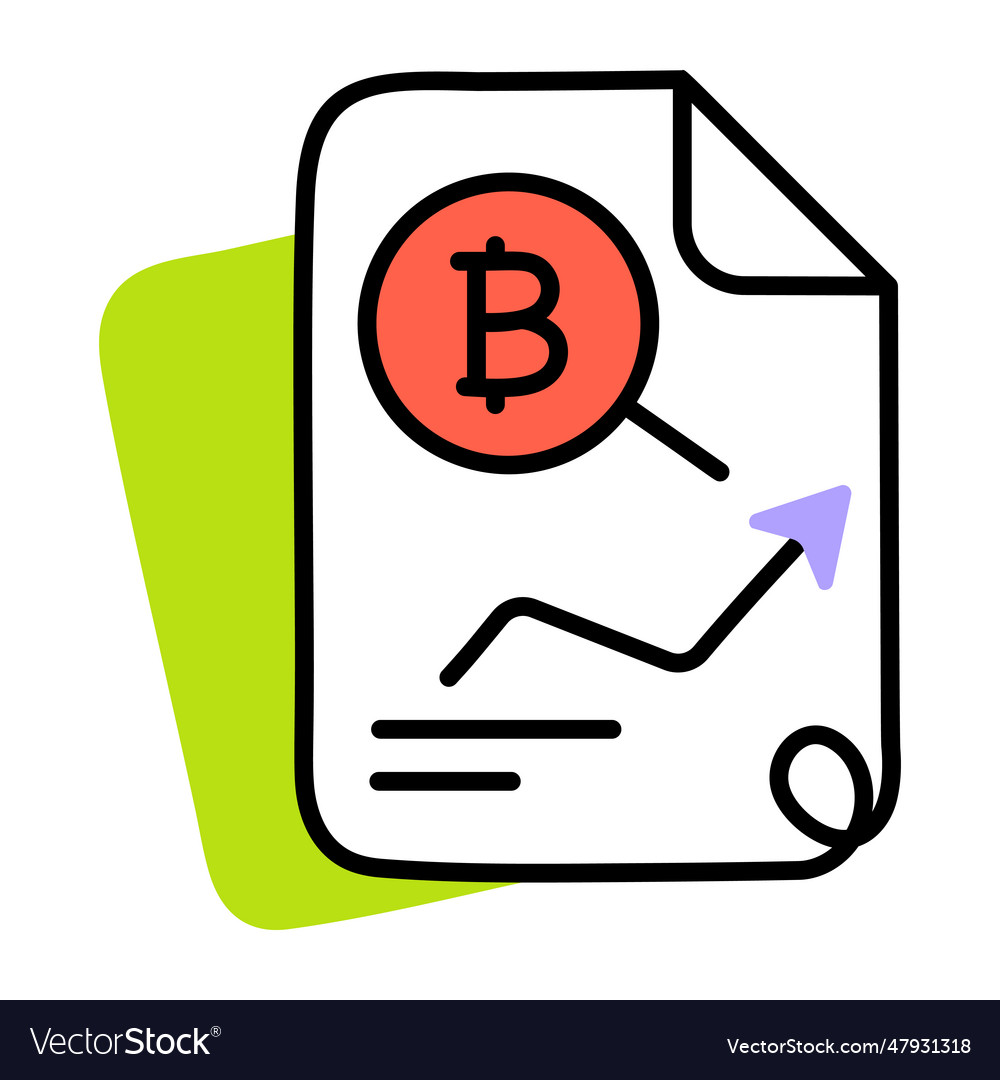 Bitcoin report Royalty Free Vector Image - VectorStock