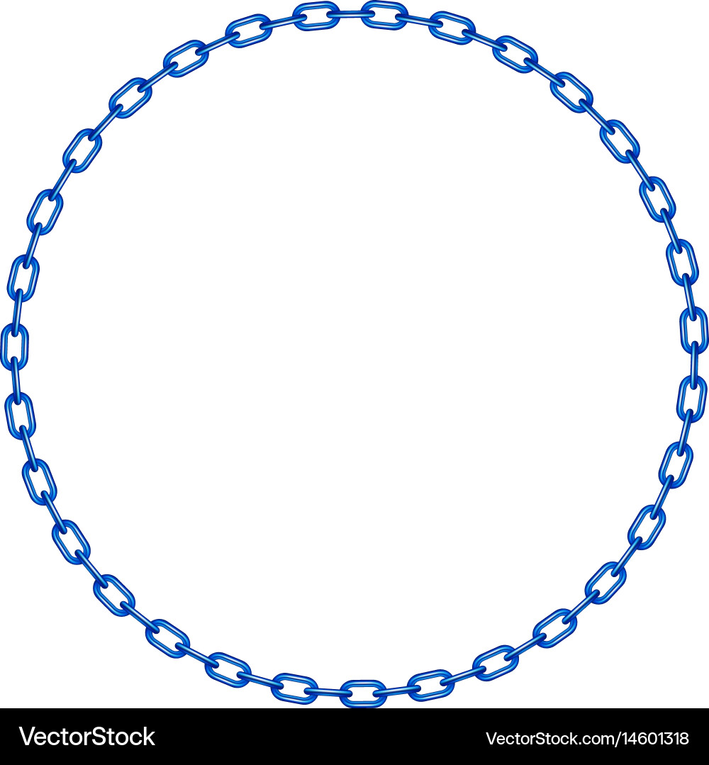 Blue chain in shape of circle Royalty Free Vector Image