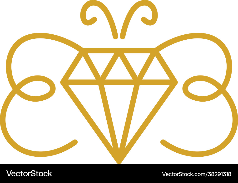 Butterfly diamond logo Royalty Free Vector Image