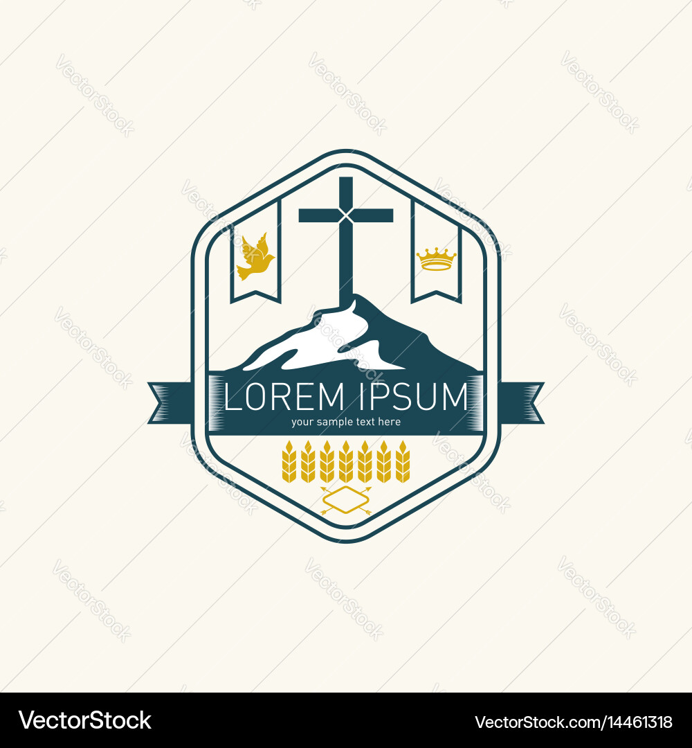 Christian logo with biblical symbols Royalty Free Vector