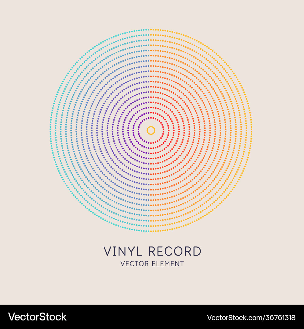 Colorful circles represent a musical vinyl record Vector Image