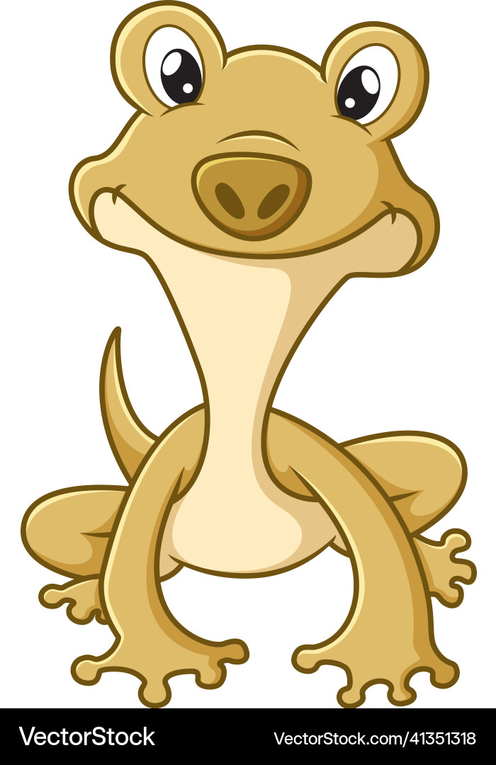 Cute house lizard is creeping on the wall Vector Image