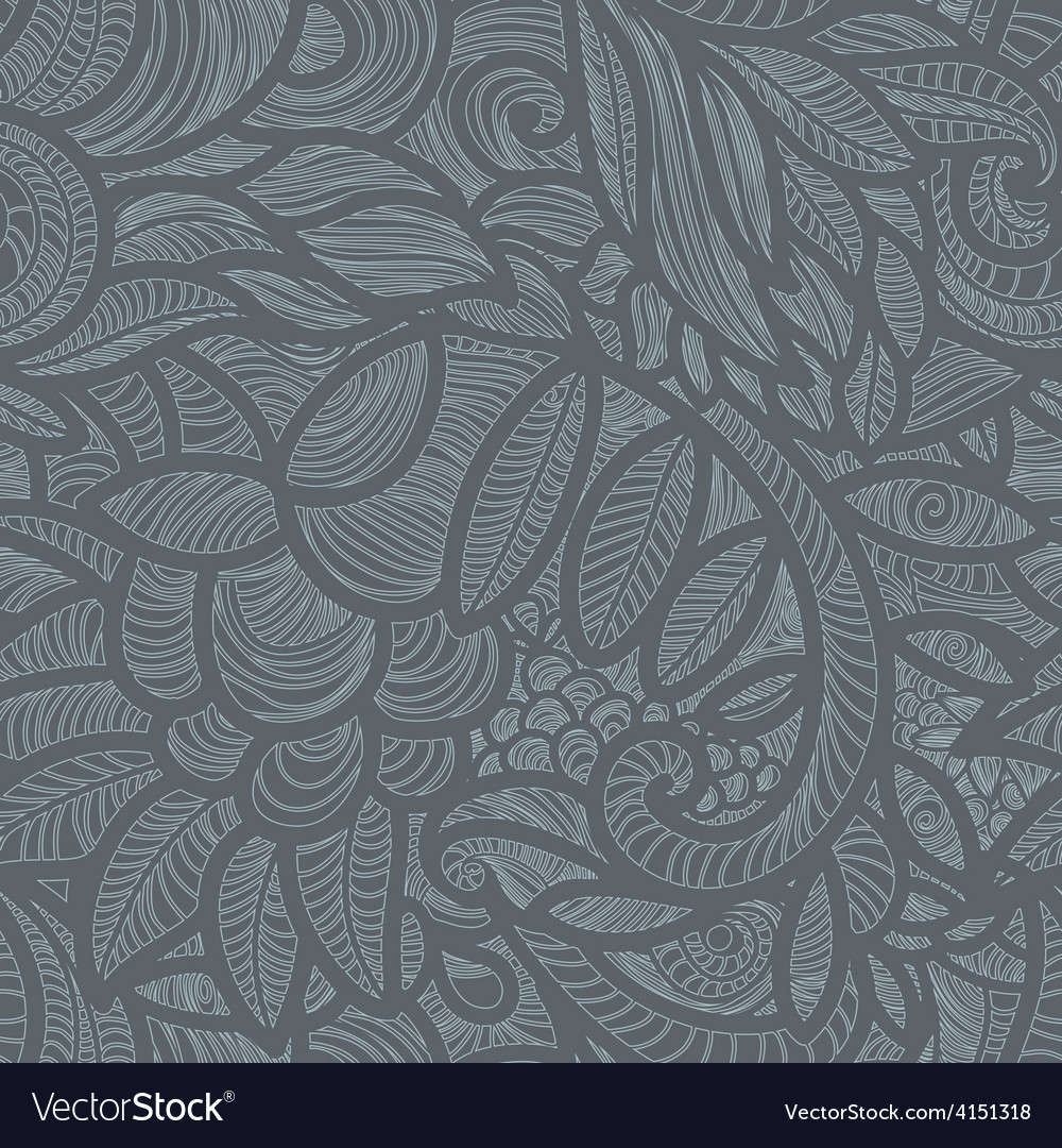 Gray floral pattern Royalty Free Vector Image - VectorStock