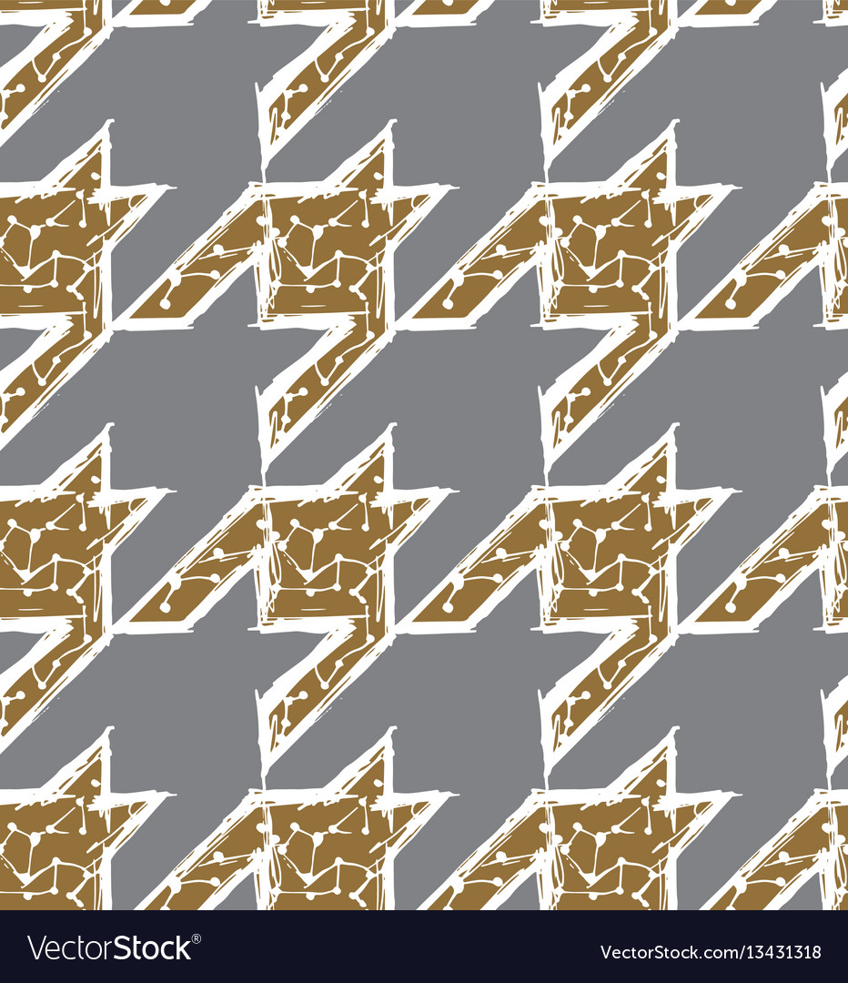 Hand drawn houndstooth seamless pattern Royalty Free Vector