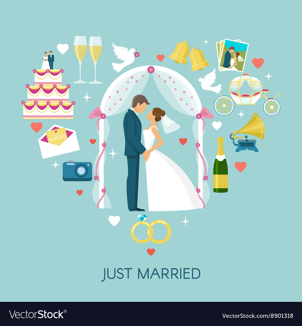 Heart Wedding Composition Royalty Free Vector Image
