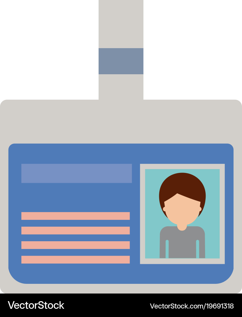 Identification card with half body man picture Vector Image