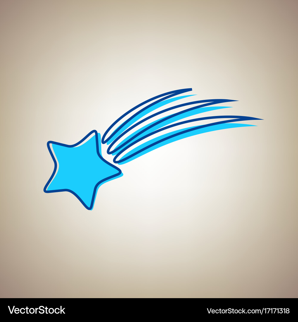 Meteor shower sign sky blue icon Royalty Free Vector Image