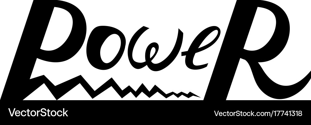 Modern brush inscription power Royalty Free Vector Image