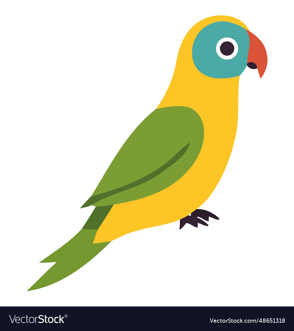 Multi colored macaw perched Royalty Free Vector Image