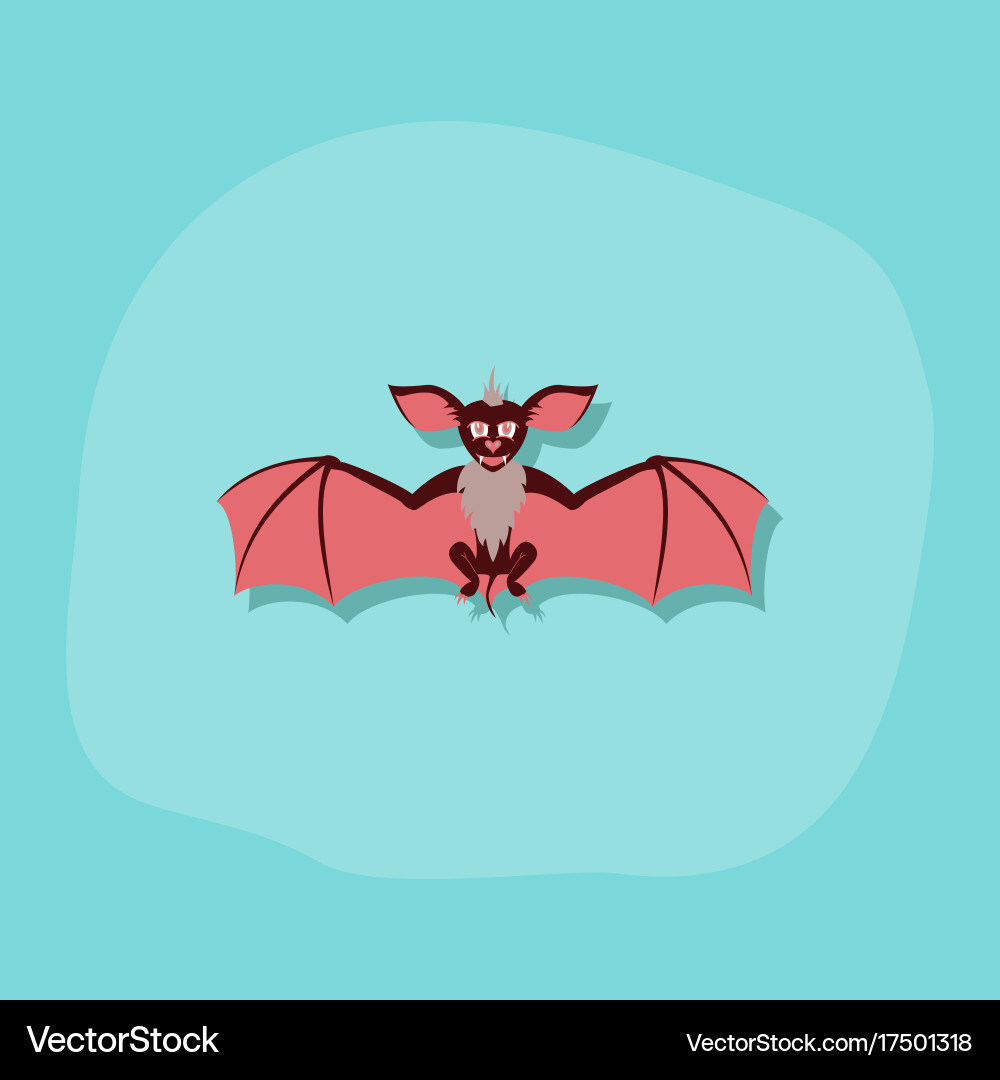 Paper sticker on stylish background cute bat Vector Image