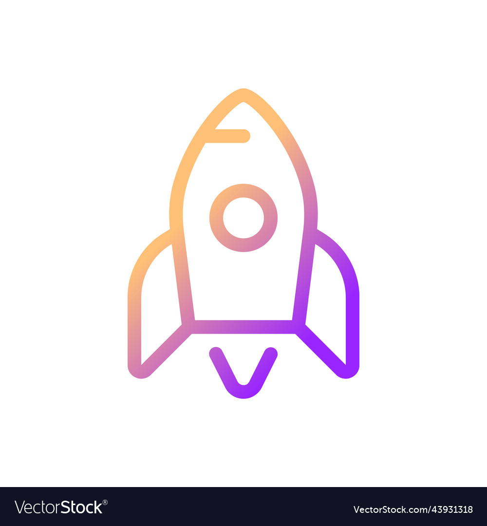 Rocket pixel perfect gradient linear ui icon Vector Image