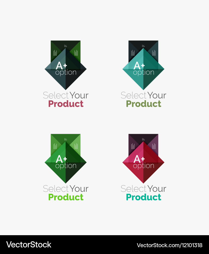 Set of abstract square interface menu navigation Vector Image